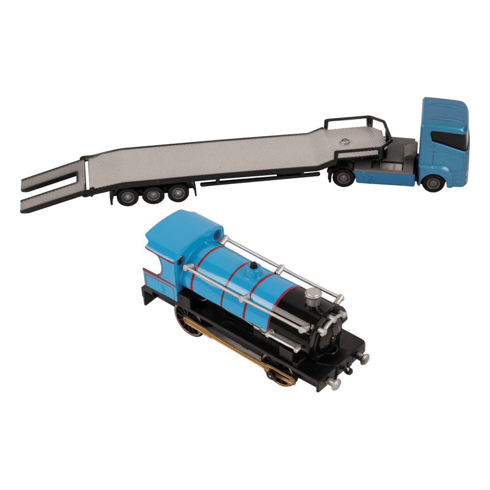 Set Camión Transportador Heavy Engine Teamsterz 28cm Azul - wabro
