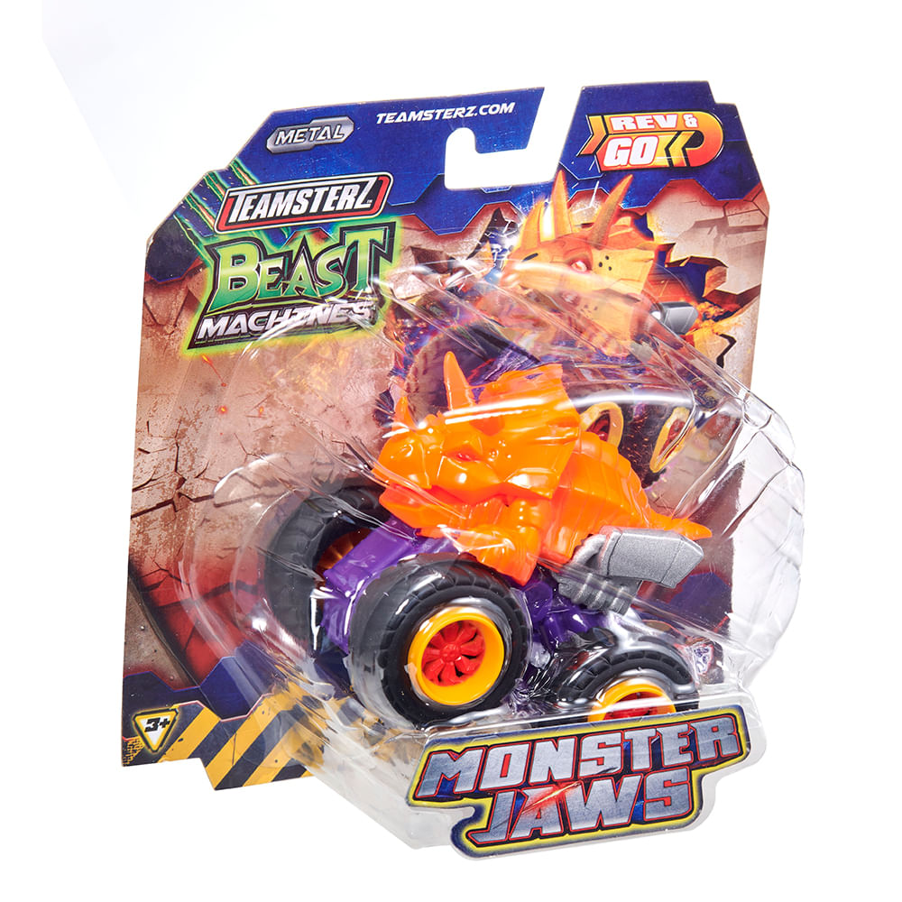 Teamsterz Metal Beast Machines Vehiculo 07cm Monster Jaws Naranja - wabro