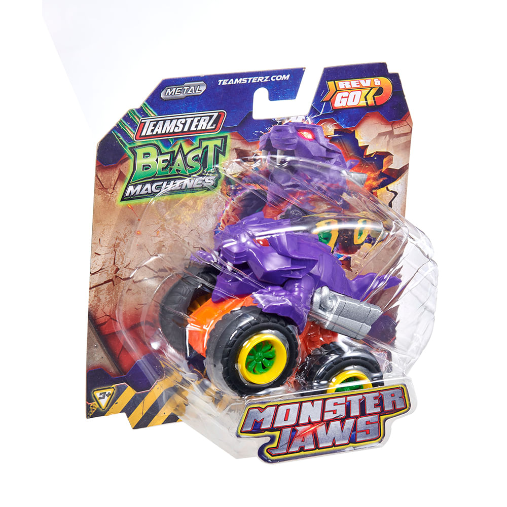 Teamsterz Metal Beast Machines Vehiculo 07cm Monster Jaws Violeta - wabro