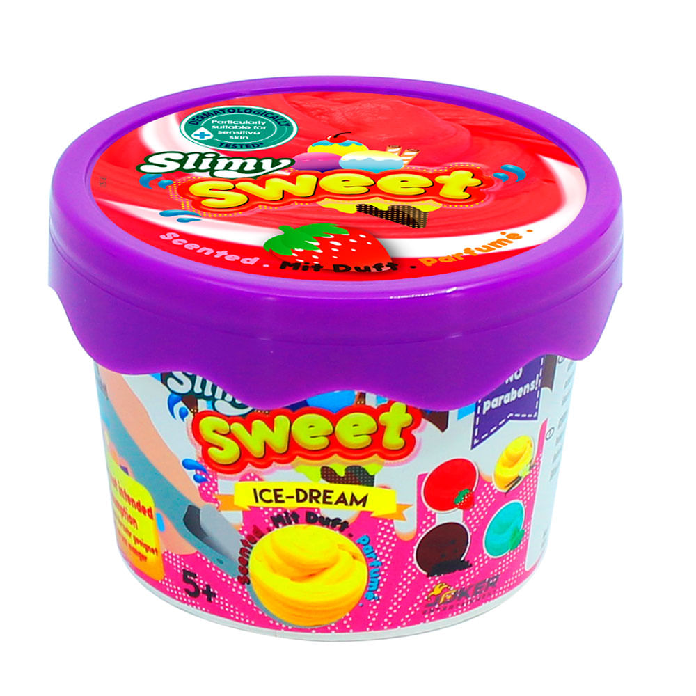 Slimy Slime Sweet 100gr Ice Dream Frutilla con Caja Exhibidora - wabro