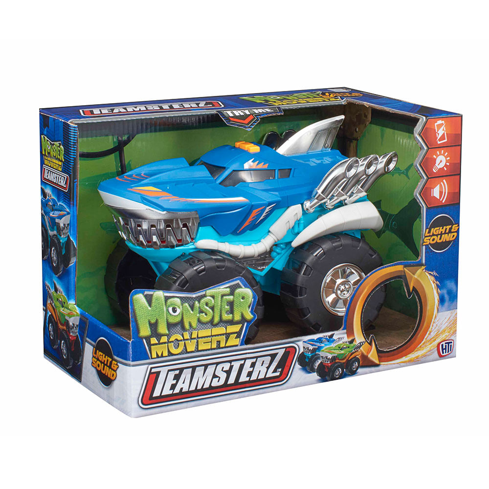 Teamsterz Monster Moverz Luz Y Sonido 25cm Vehiculo Tiburon AZUL - wabro